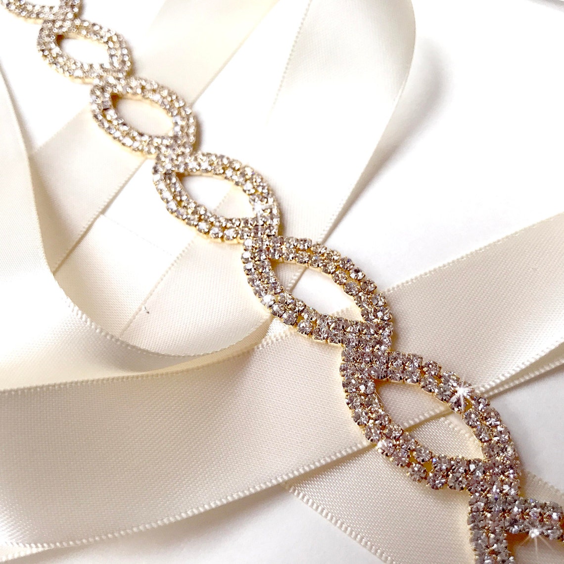 Sash Gorgeous Wedding Dress Sash With Crystals in Gold | Etsy