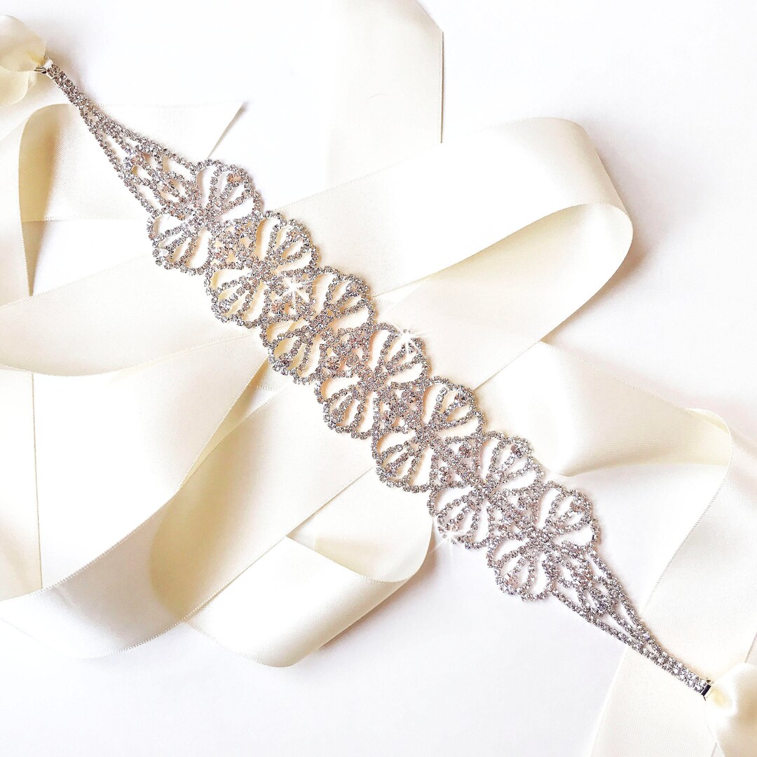 Sash Captivating Rhinestone Encrusted Bridal Belt Sash - Etsy