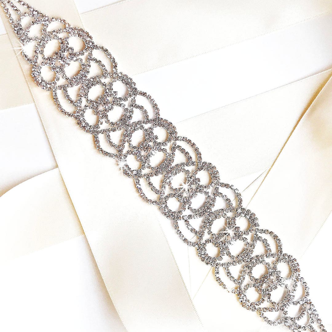 Sash Fantastic Rhinestone Encrusted Bridal Belt Sash Ivory Etsy