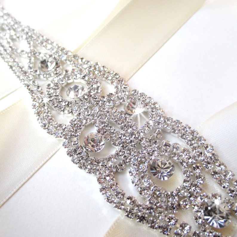 SALE! Sash - Stunning Rhinestone Bridal Belt Sash or Headband - Custom ...