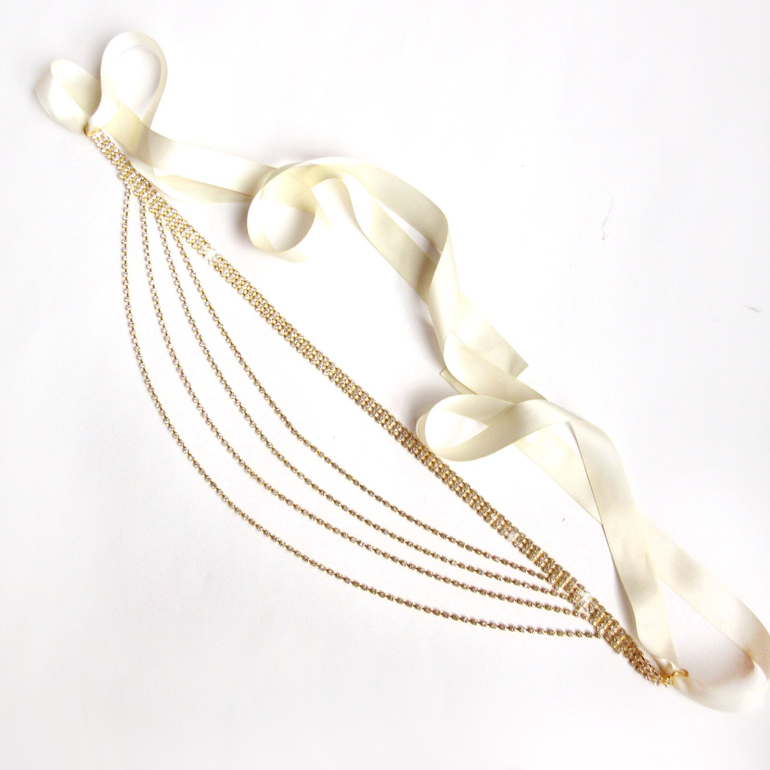 Sash Draped Gold Wedding Dress Sash Custom Satin Ribbon | Etsy