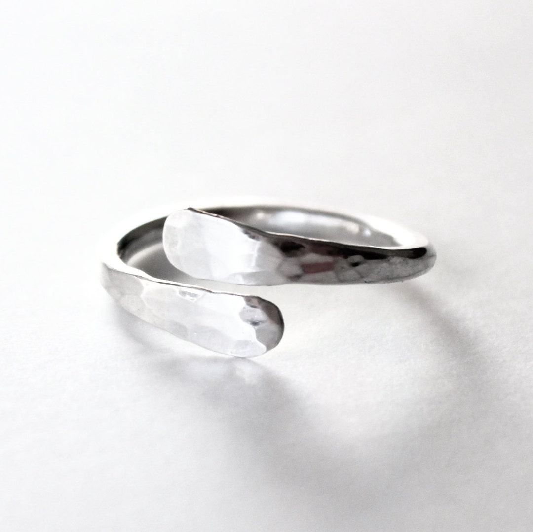 Ring - Sterling Silver Overlap Ring - Overlapping Ring - 925 - Adjustable Ring - Unisex Ring ...
