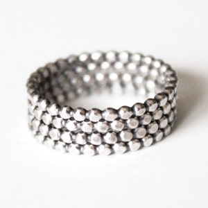 Ring - Sterling Silver Bead Band Stacker Ring - Stackable Rings - 925 ...