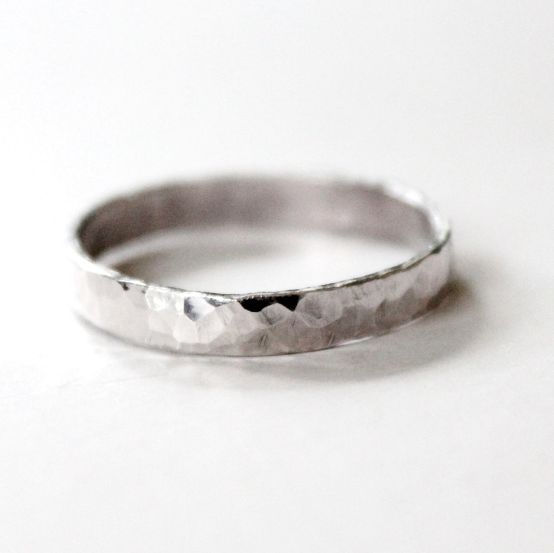 Hammered Ring Band Sterling Silver 925 Unisex Wedding - Etsy