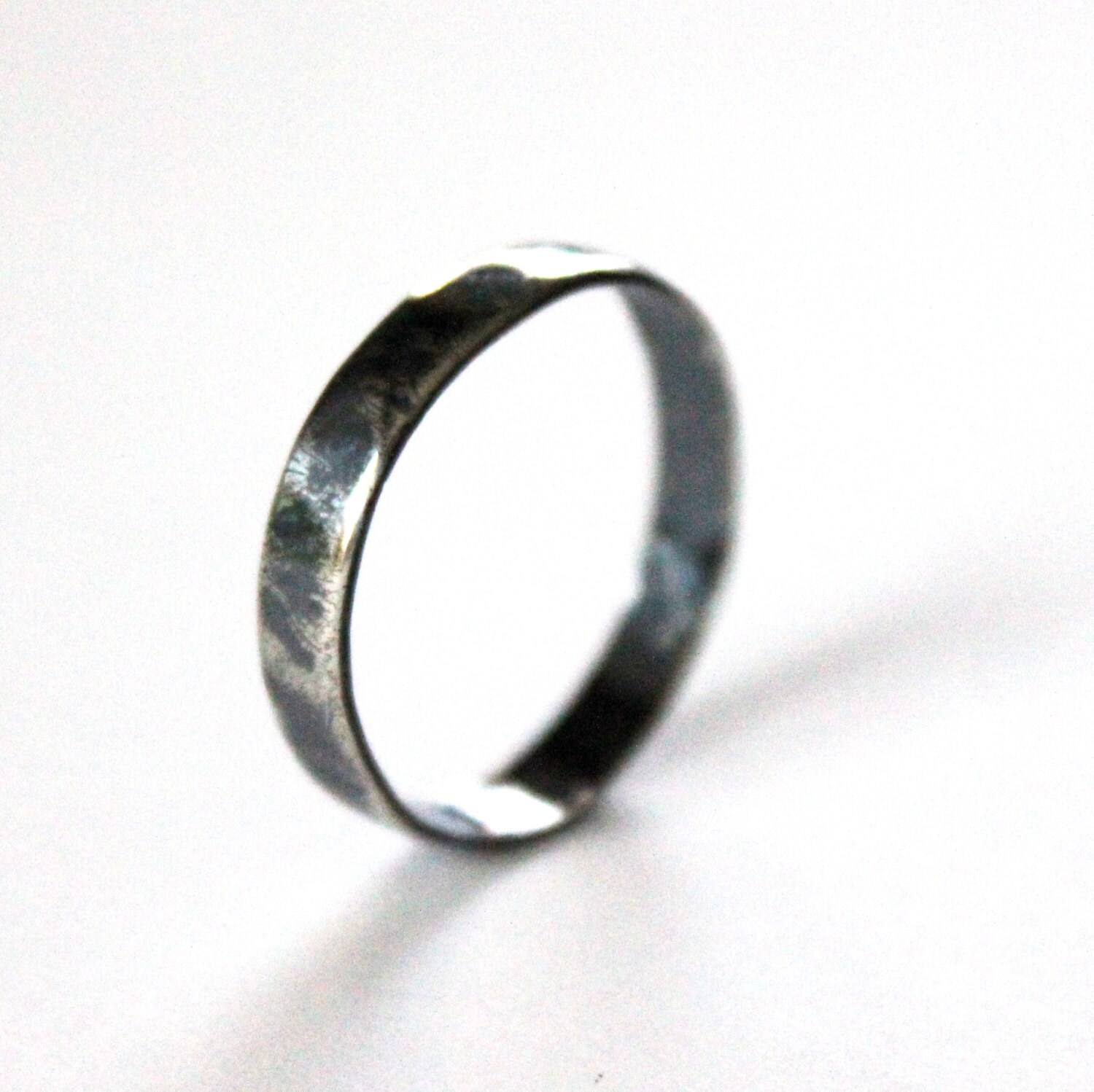 Hammered Ring Band Sterling Silver 925 Unisex Wedding | Etsy