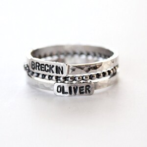 Ring - Sterling Silver Bead Band Stacker Ring - Stackable Rings - 925 ...