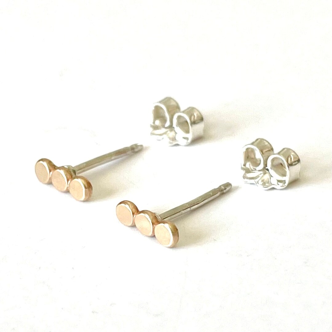 Earrings - Dot Studs - 14k Yellow or Rose Gold Filled - Sterling Silver ...