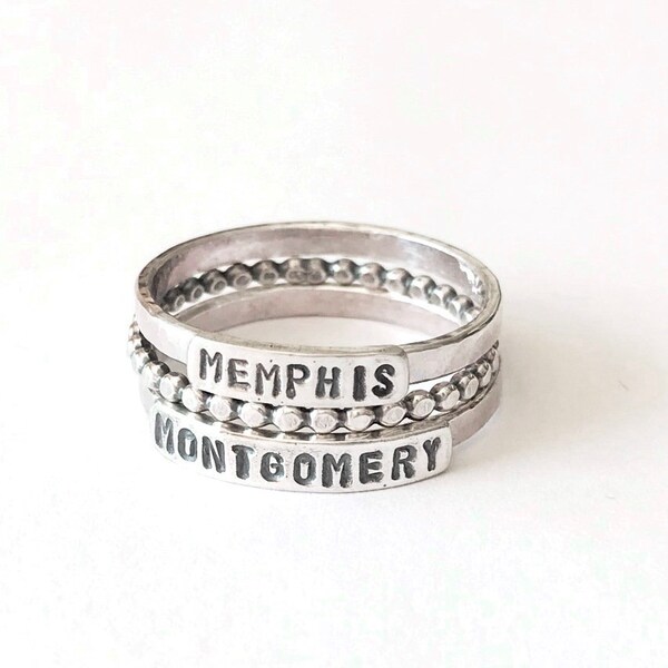 Stackable Name Ring - Etsy