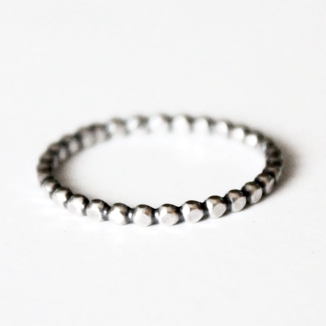 Ring - Sterling Silver Bead Band Stacker Ring - Stackable Rings - 925 ...