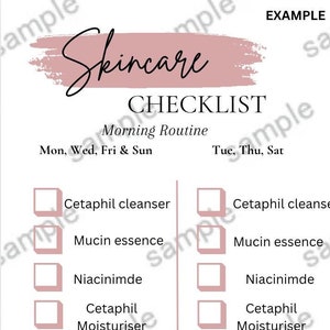 Daily Skincare Checklist Printable Editable Template Canva PDF - Etsy