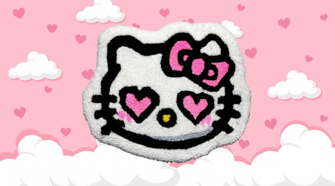 Hello Kitty Heart Eyes Rug 17x 21 - Etsy
