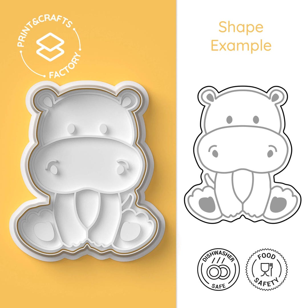 Cute Hippo Cookie Cutter - Animal, Africa, Nature - Adorable and Fun ...
