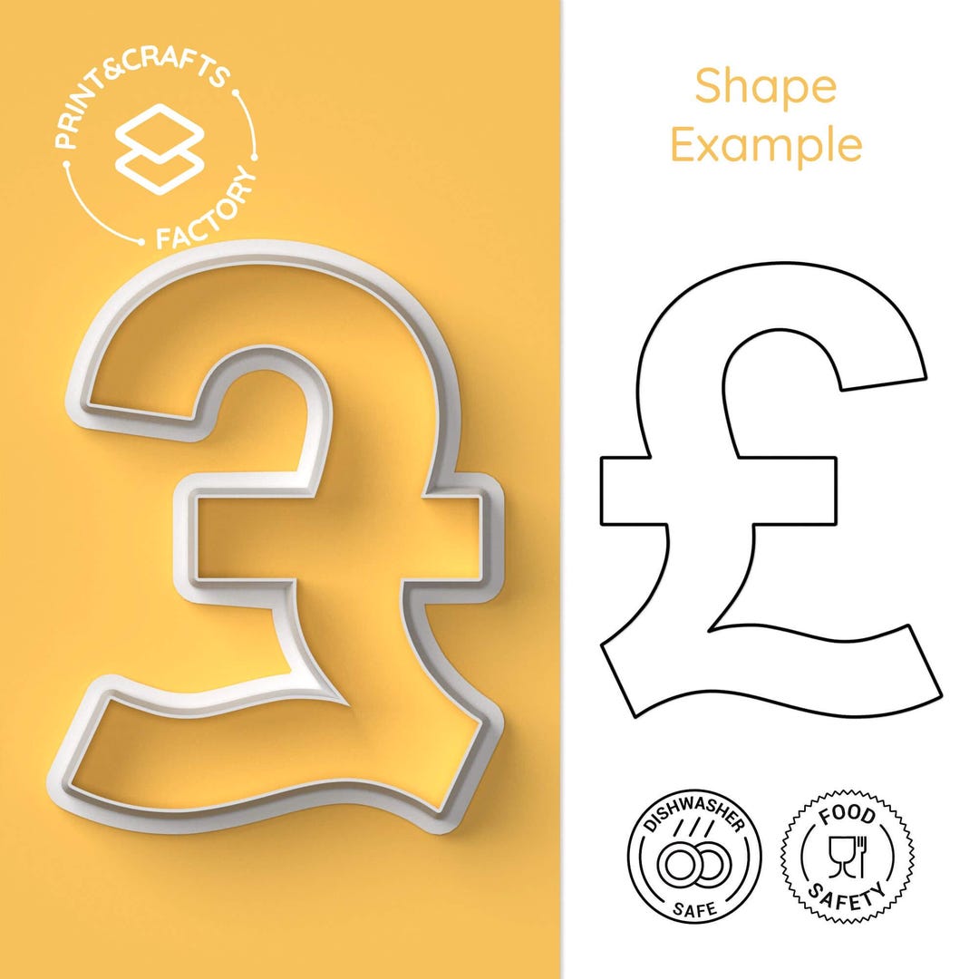 Pound Sign Cookie Cutter - Symbols, Money, UK - Fun and Unique Biscuit ...