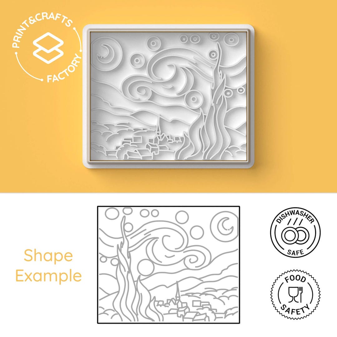 Starry Night Cookie Cutter - Art, Van Gogh, Netherlands - Artistic and ...