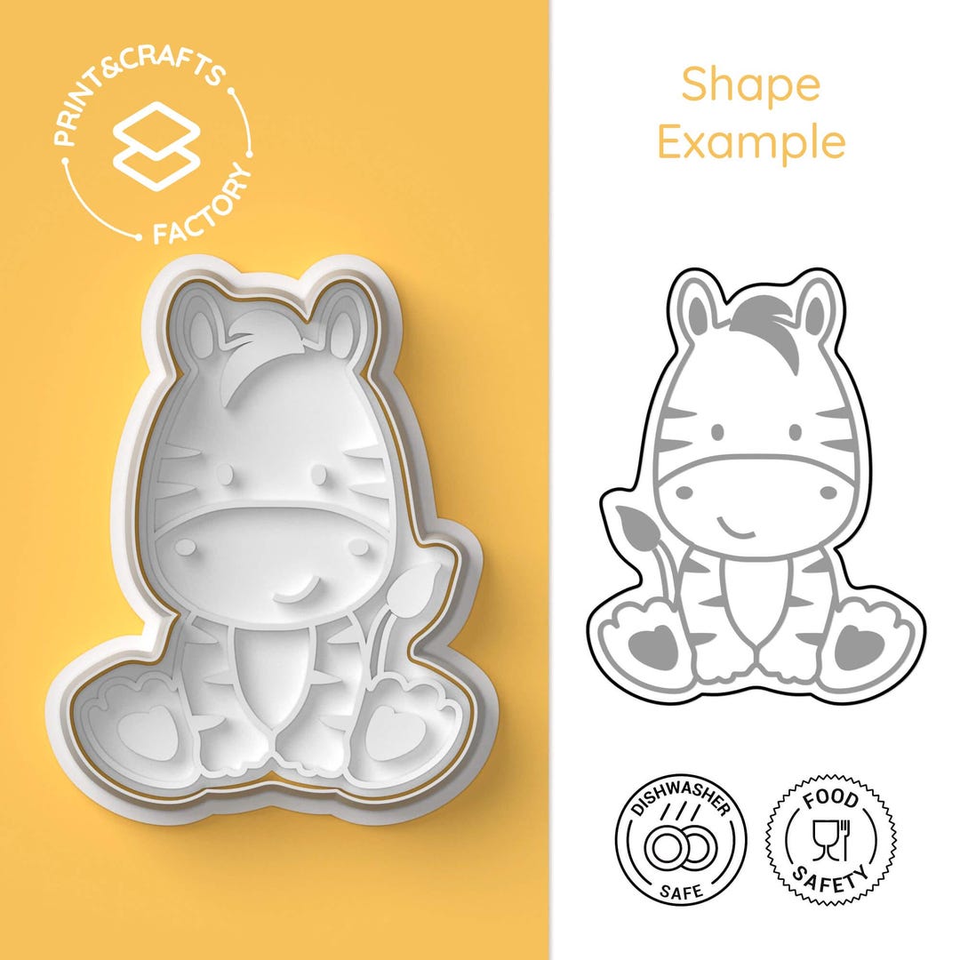 Cute Zebra Cookie Cutter - Animal, Savannah, Nature - Adorable and Fun ...