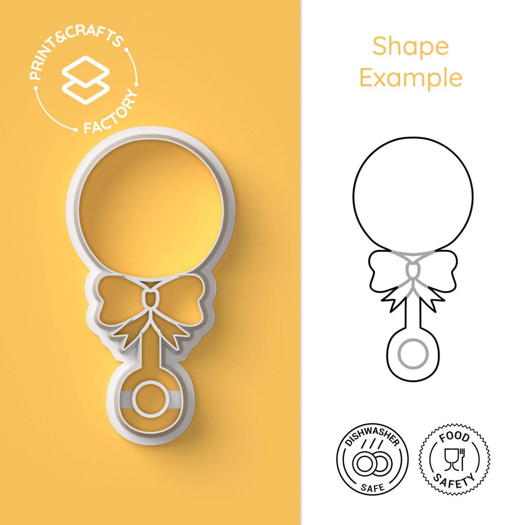 Rattle Baby Cookie Cutter - Baby Shower, Stimulation, Toy - Adorable ...