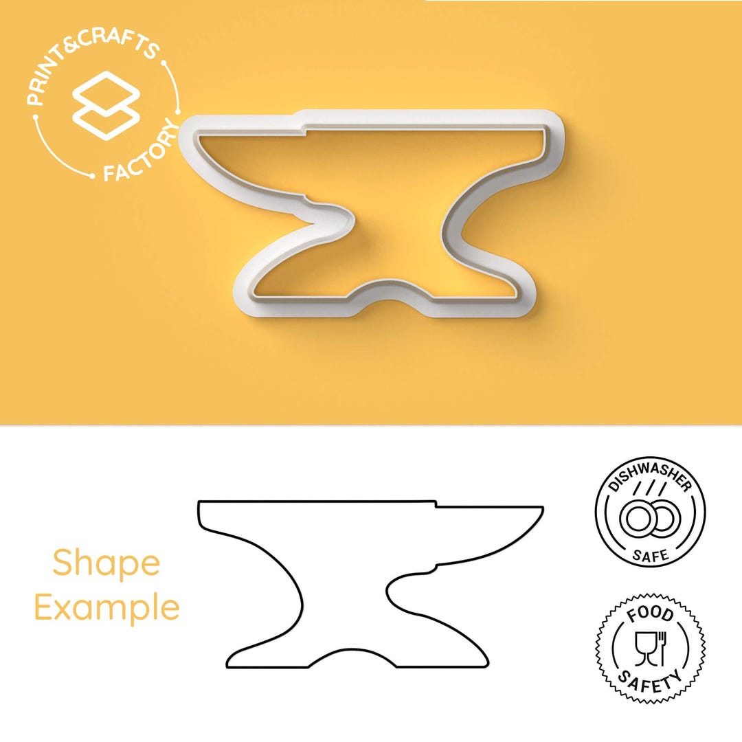 Anvil Cookie Cutter – Blacksmith Biscuit Mold, Tool Themed Baking ...