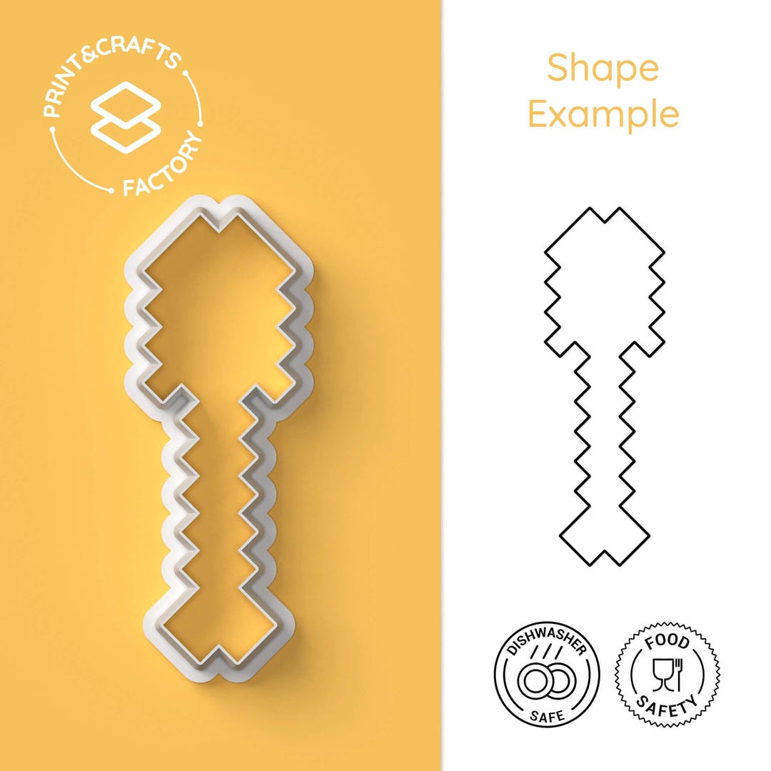 Pixel Shovel Cookie Cutter - Pixel Art, Tool Geek Game - Retro and Fun ...