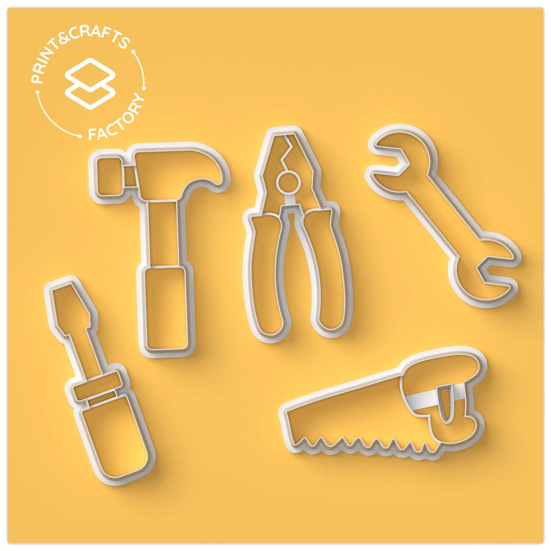 Set Tool Cookie Cutter - Hammer, Wrench, Plier, Saw, Screwdriver - Bold ...