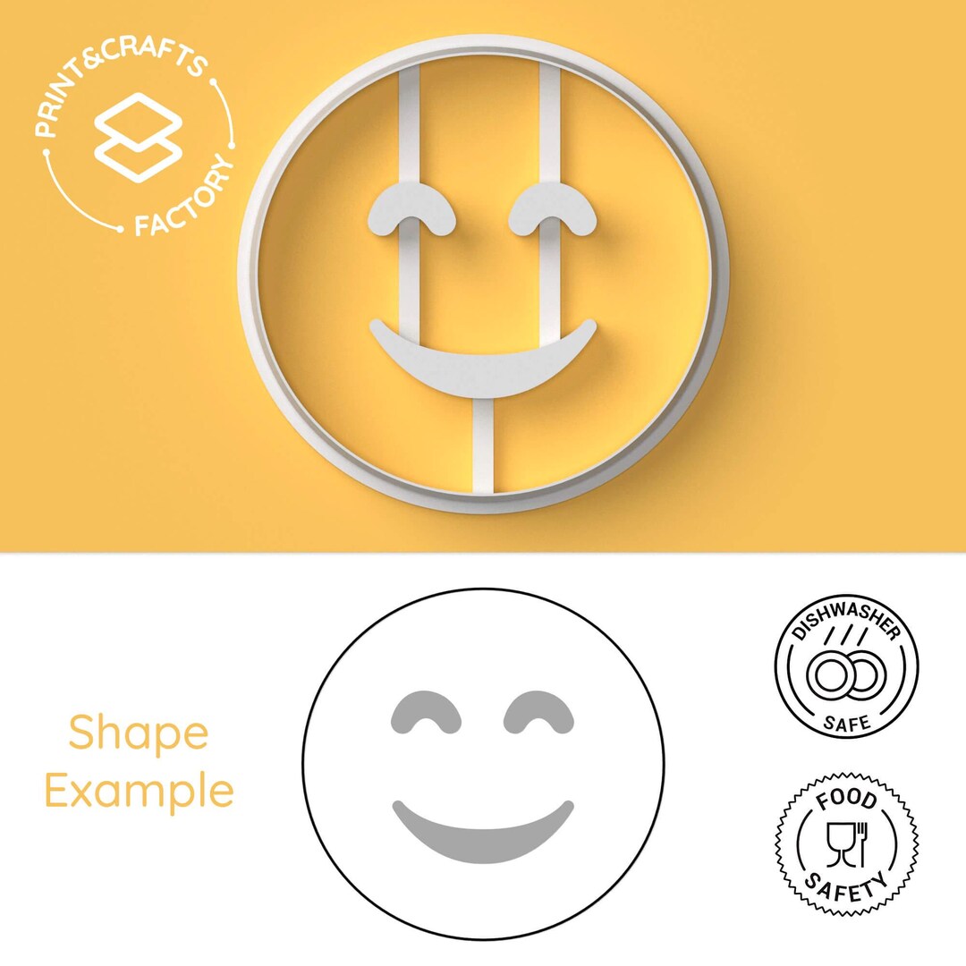 Smile Emoji Cookie Cutter - Chat, Friendship, Funny - Fun and Playful ...