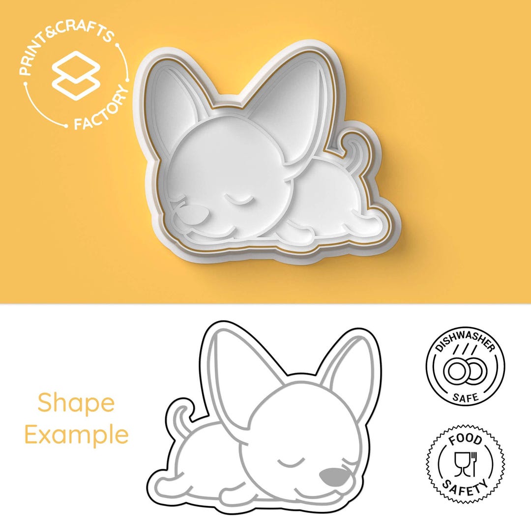 Chihuahua Cookie Cutter - Animal, Dog, Mexico, Sweet, Cute, Sleep ...