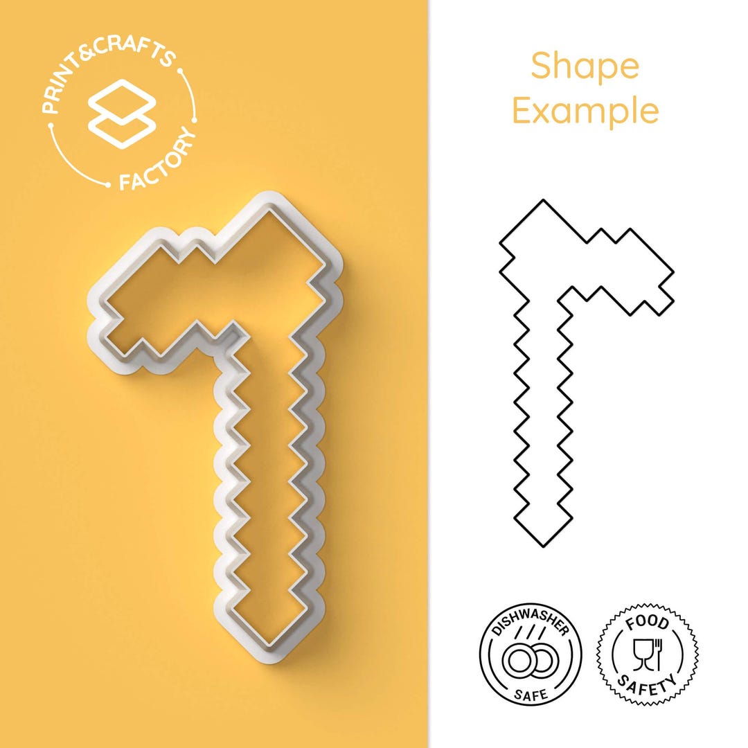 Pixel Hoe Cookie Cutter - Pixel Art, Tool Geek Game - Retro and Fun ...