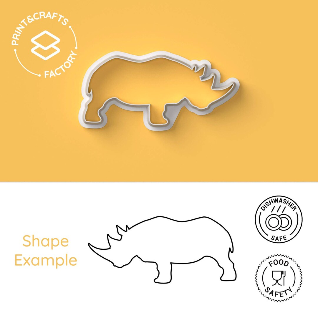 Rhino Cookie Cutter - Animal, Wild, Africa, Rhinoceros - Fun and ...