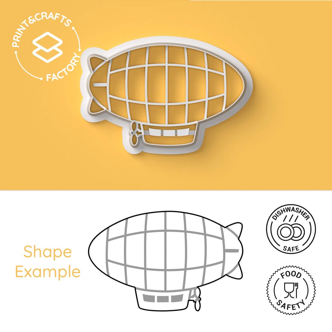 Blimp Cookie Cutter – Airship Biscuit Mold, Aviation Party Baking Tool ...