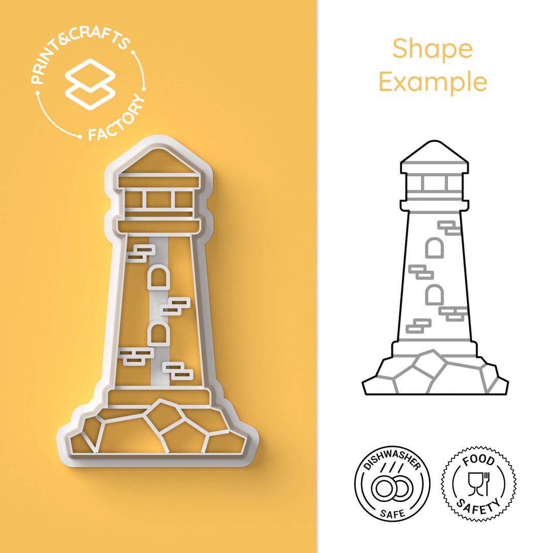 Lighthouse Cookie Cutter - Beacon, Signal Light, Ocean, Seafarers ...
