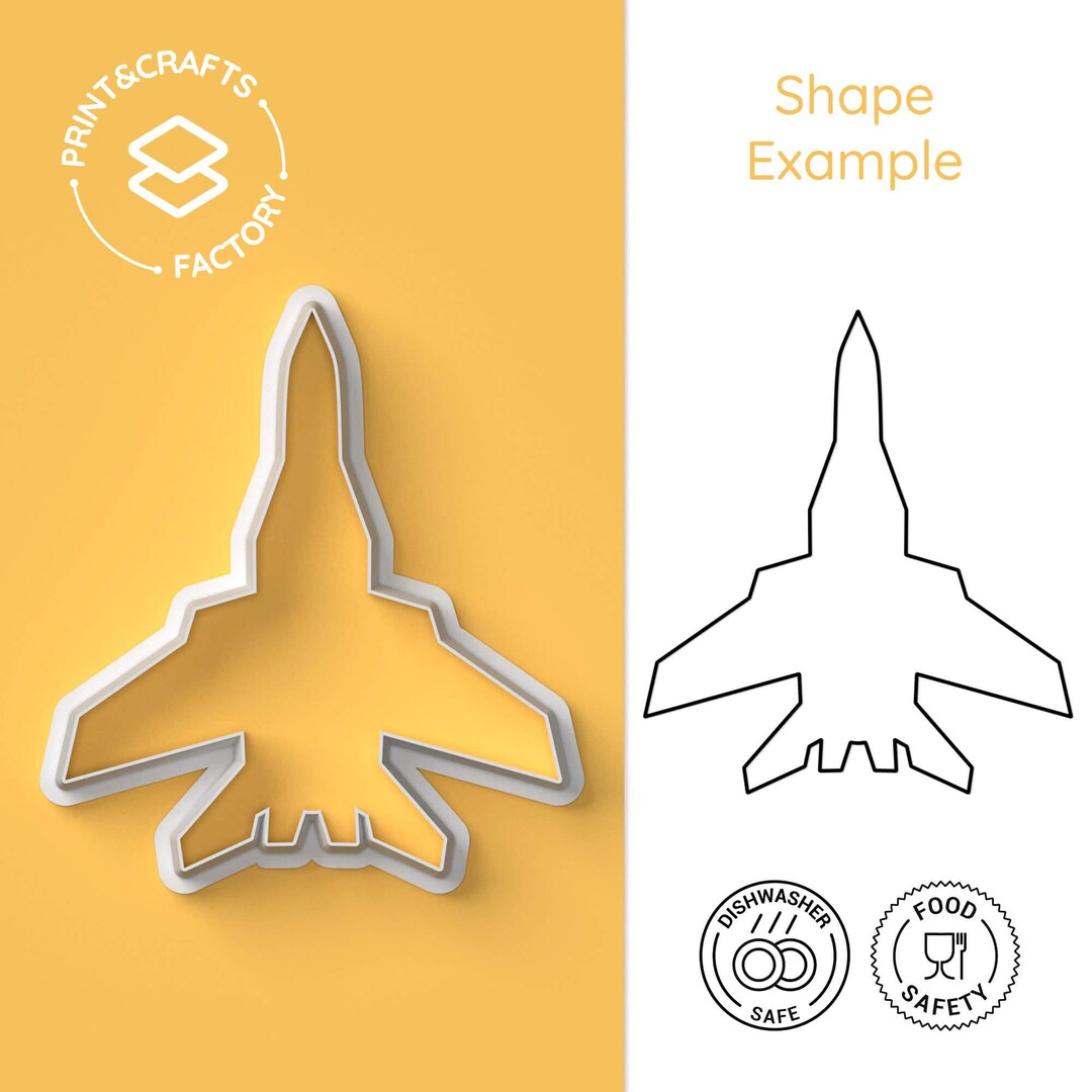 Airplane Jet Cookie Cutter - Fighter Jet, Military Jet, Aircraft - High ...