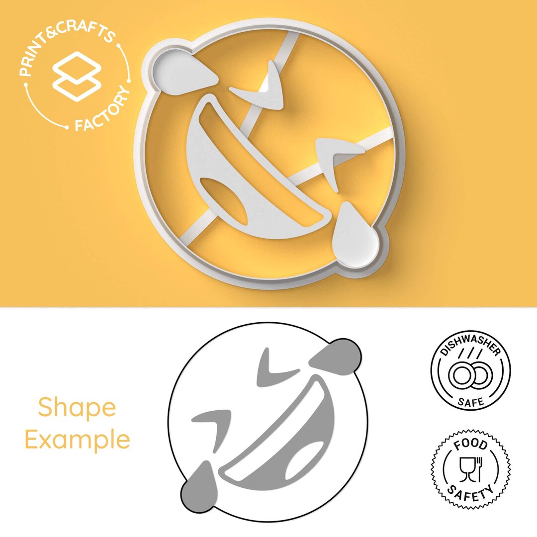 Floor Laughing Emoji Cookie Cutter - Chat, Exaggerated Humor - Fun and ...