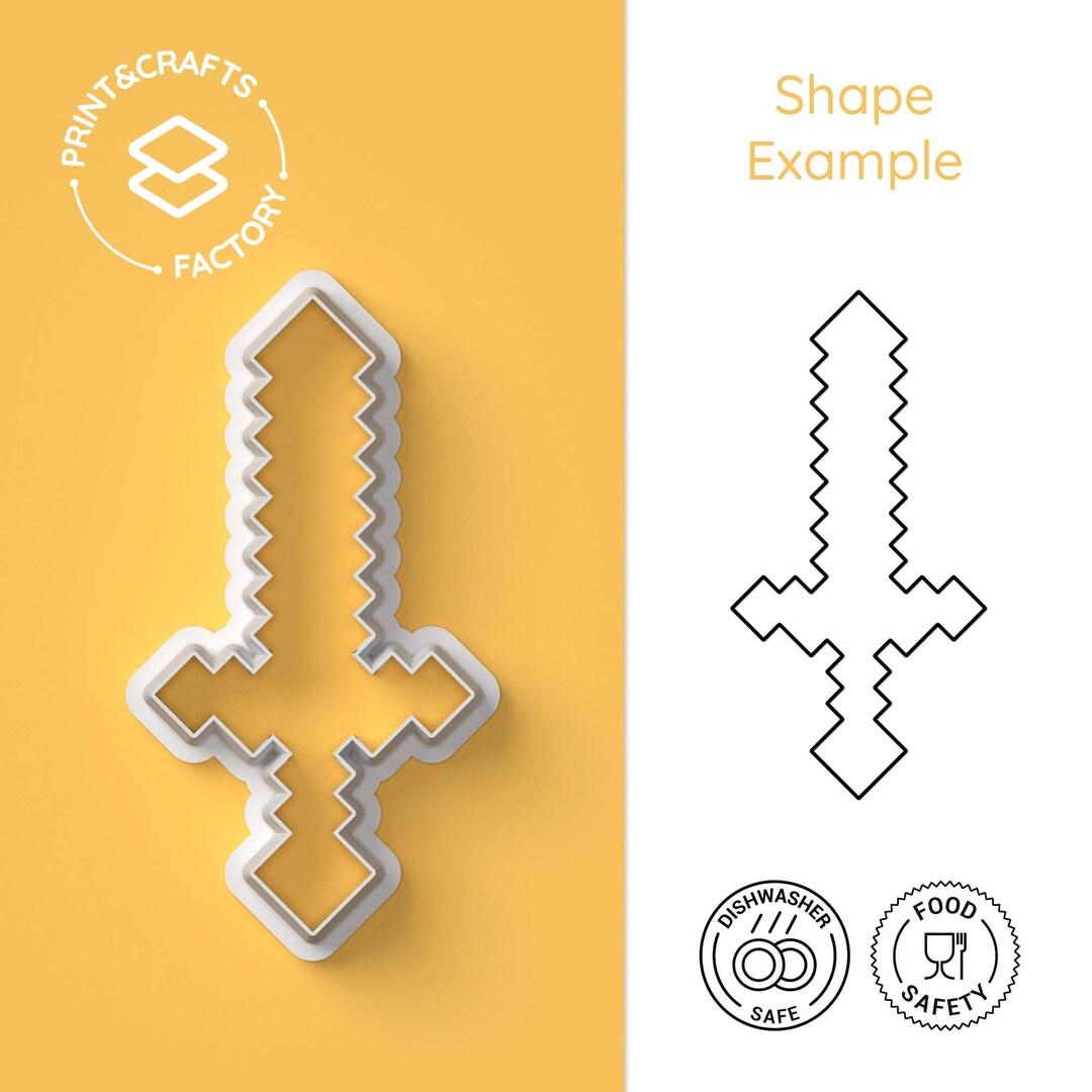 Pixel Sword Cookie Cutter - Pixel Art, Tool Geek Game - Retro and Fun ...