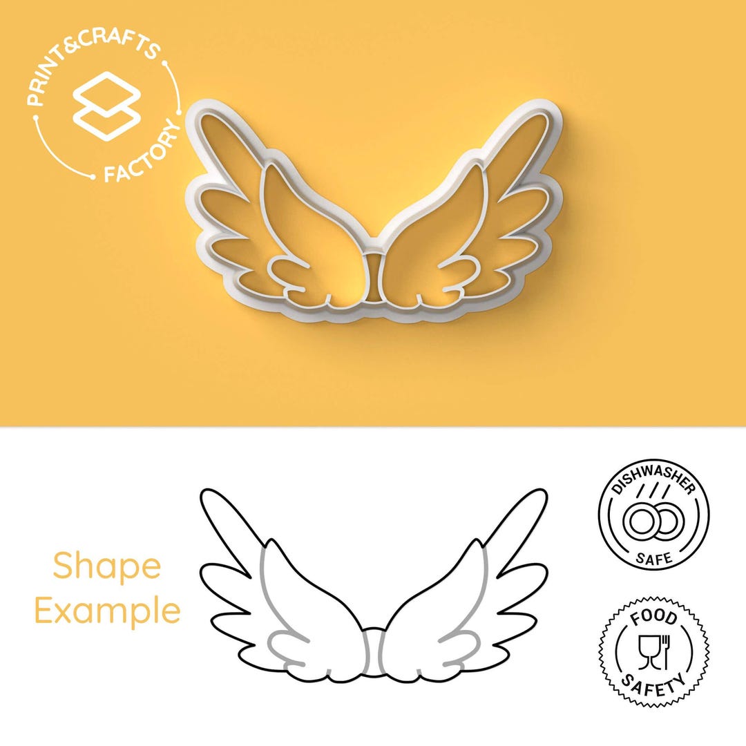 Angel Wings Cookie Cutter - Divine, Cherub, Seraphim, Baby Shower ...