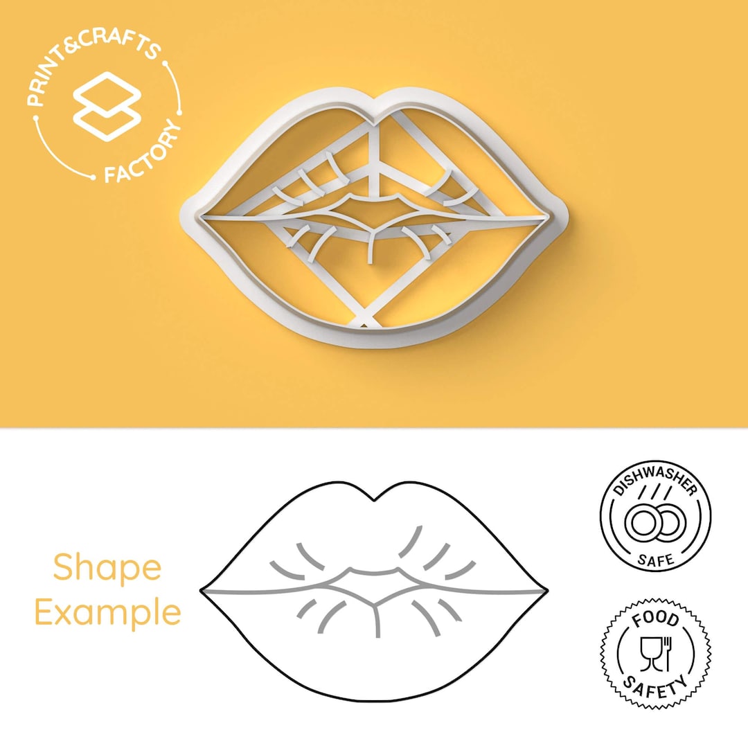 Kiss Lips Cookie Cutter - Seductive Gesture, Playful Lips Cookie Cutter ...