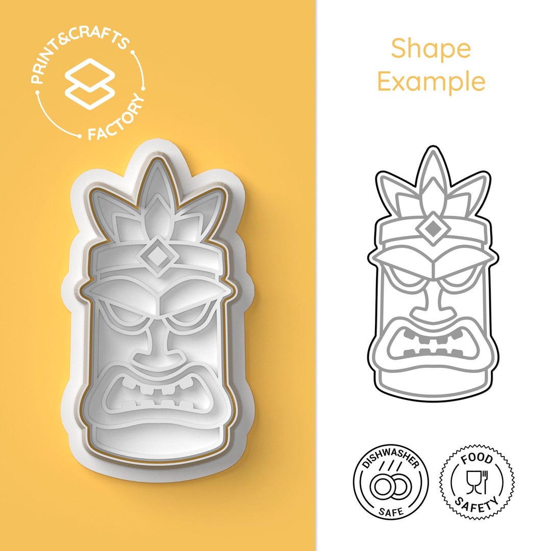 Totem Wood Toki Cookie Cutter - Statue, Hawaiian, Carved Tiki Cookie ...
