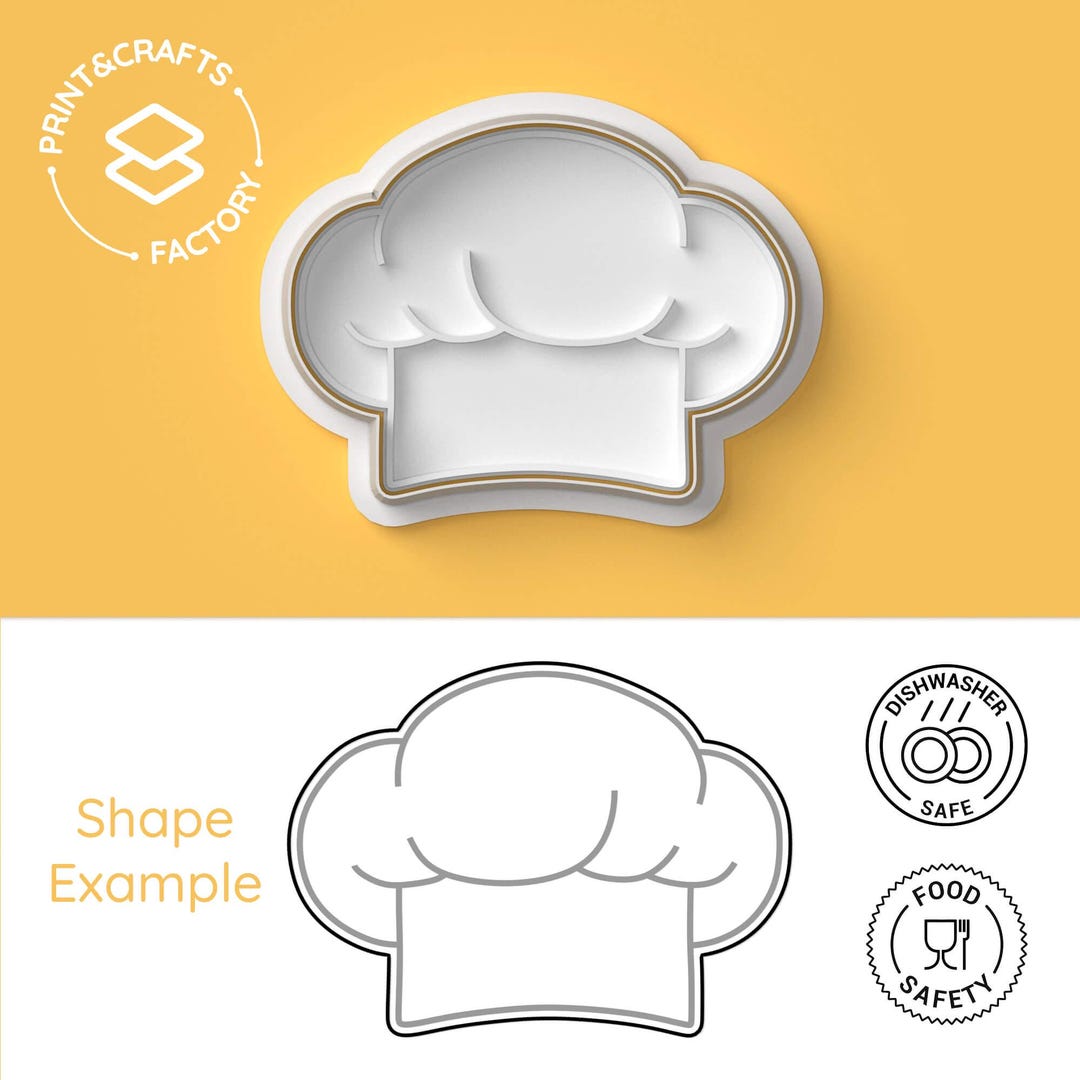 Chef Hat Cookie Cutter - Clothes, Cook, Restaurant - Elegant and Fun ...