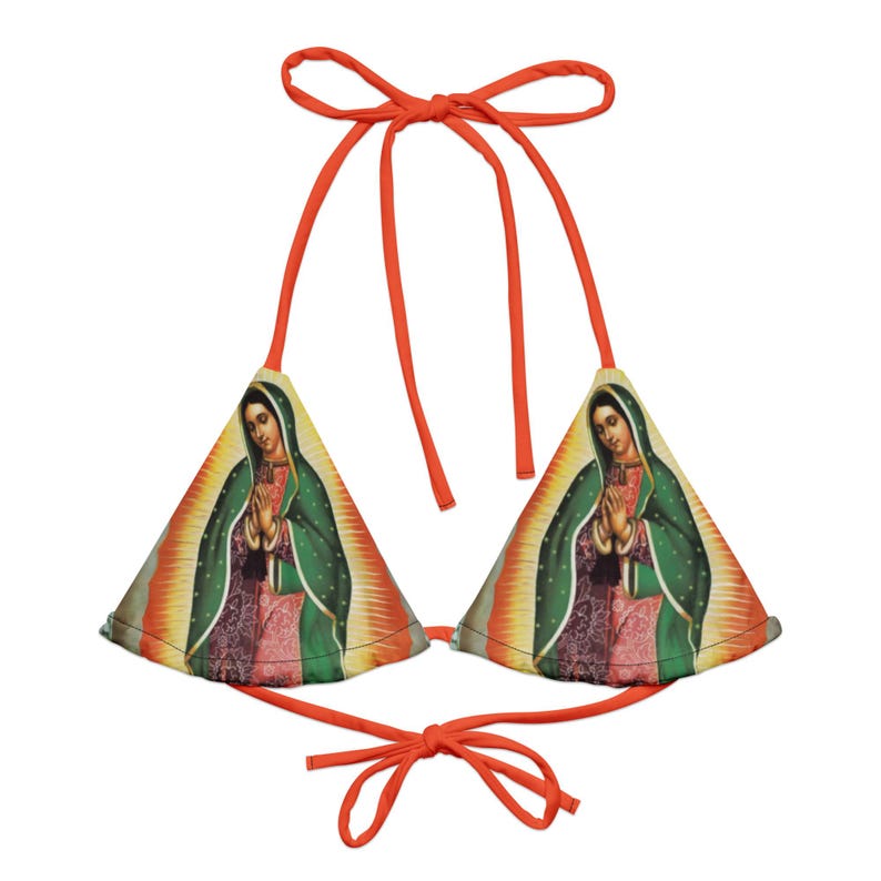 Virgin Mary String Bikini Top, Our Lady of Guadalupe Bikini, Triangle ...