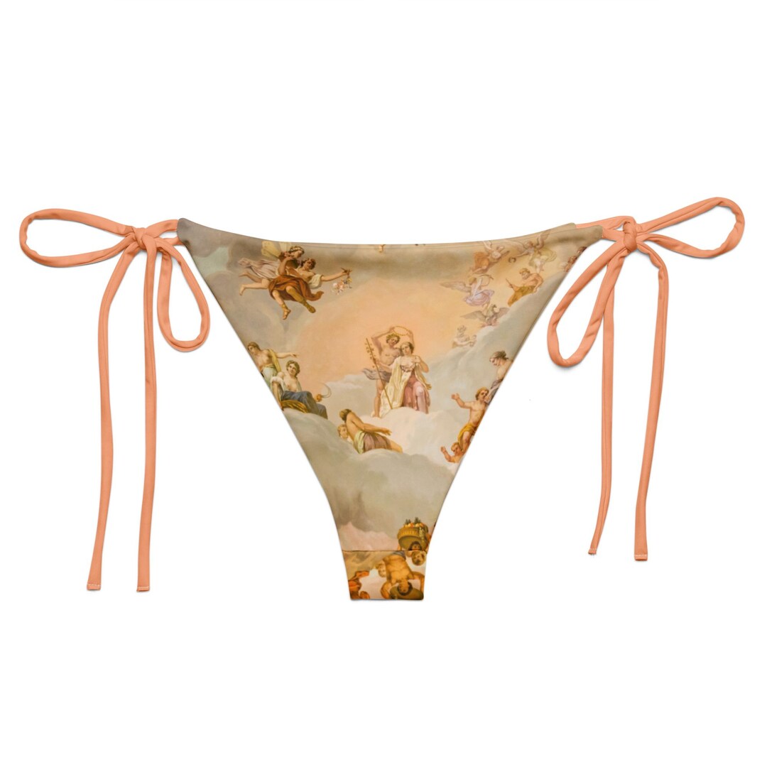 Cupid Renaissance Triangle String Bikini Bottom, Pastel Angelic Bottom ...