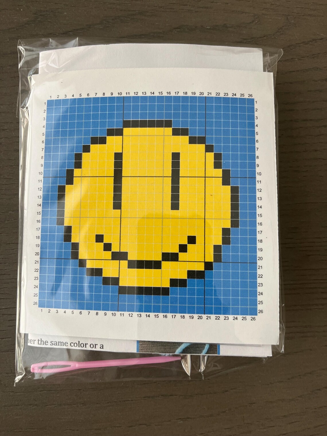 DIY Kit Smiley Face Yarn Needlepoint Embroidery Craft Kit for Kids ...