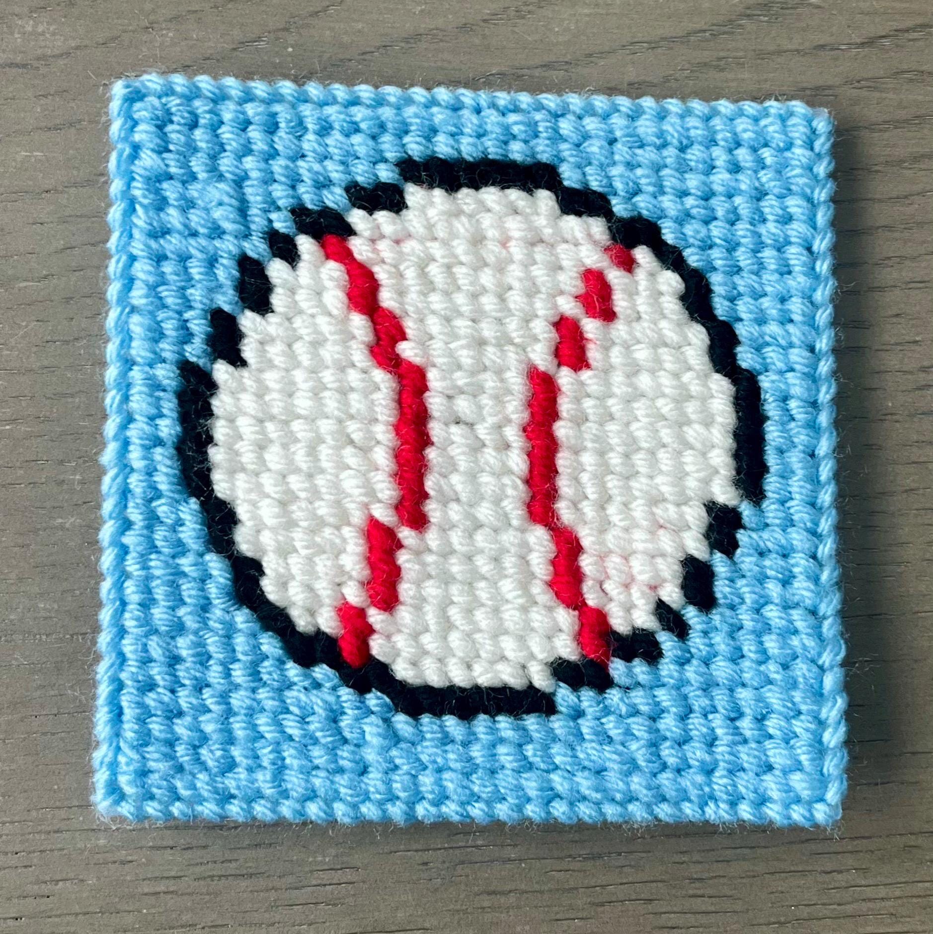 DIY Kit! Baseball Yarn Needlepoint Embroidery Craft Kit for Kids - Learn to Sew - Etsy