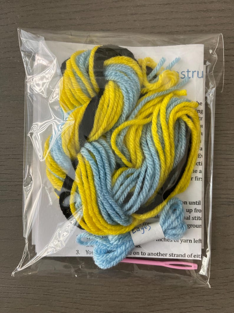 DIY Kit! Smiley Face Yarn Needlepoint Embroidery Craft Kit for Kids ...