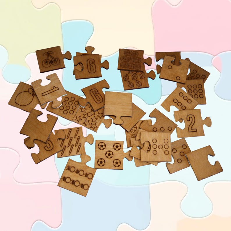 Laser-cut Wooden Number Puzzle - Educational Counting Toy for Kids ...