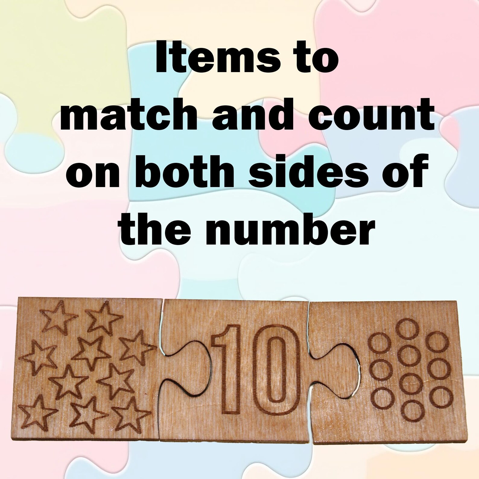 Laser-cut Wooden Number Puzzle - Educational Counting Toy for Kids ...