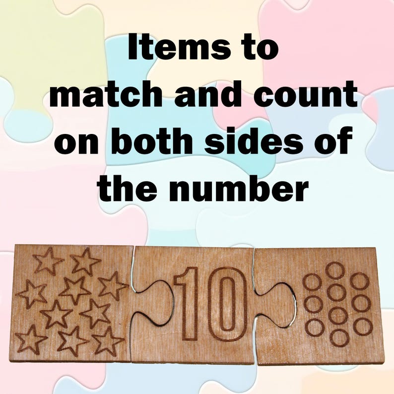 Laser-cut Wooden Number Puzzle - Educational Counting Toy for Kids ...