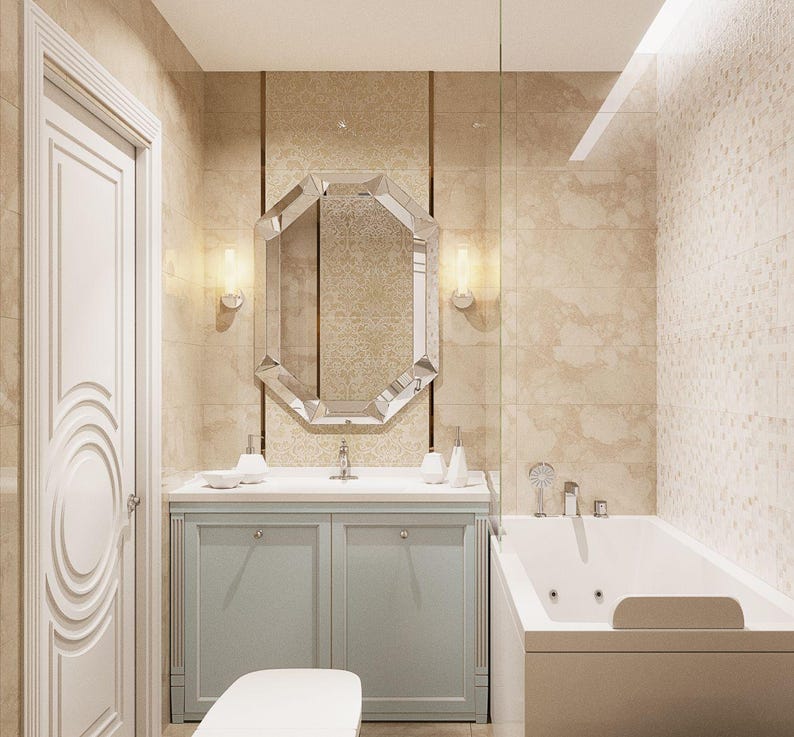 Bathroom Interior Design. Individual Bathroom Design Project - Etsy