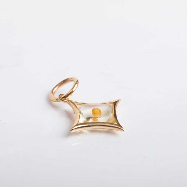 14k Solid Gold Mustard Seed Diamond Pendant Necklace – Symbol of Faith ...