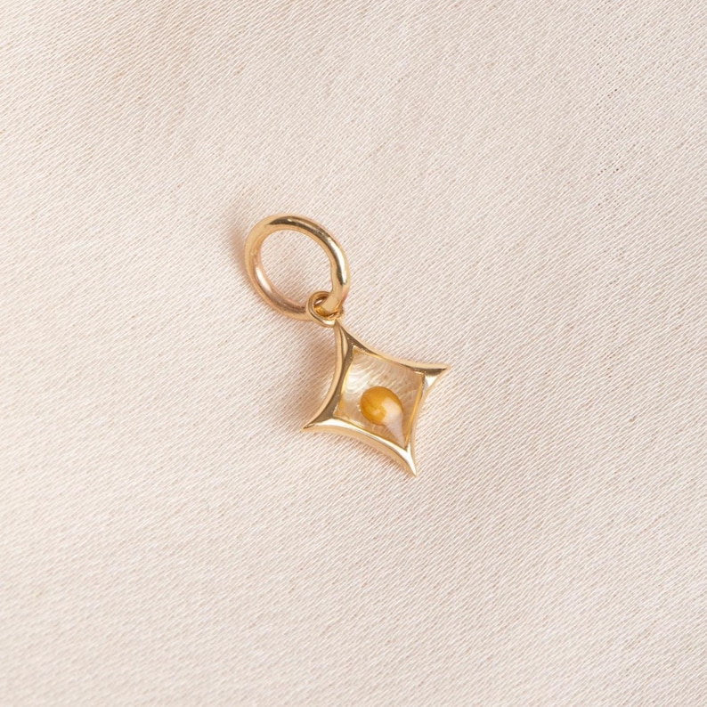 14k Solid Gold Mustard Seed Diamond Pendant Necklace – Symbol of Faith ...