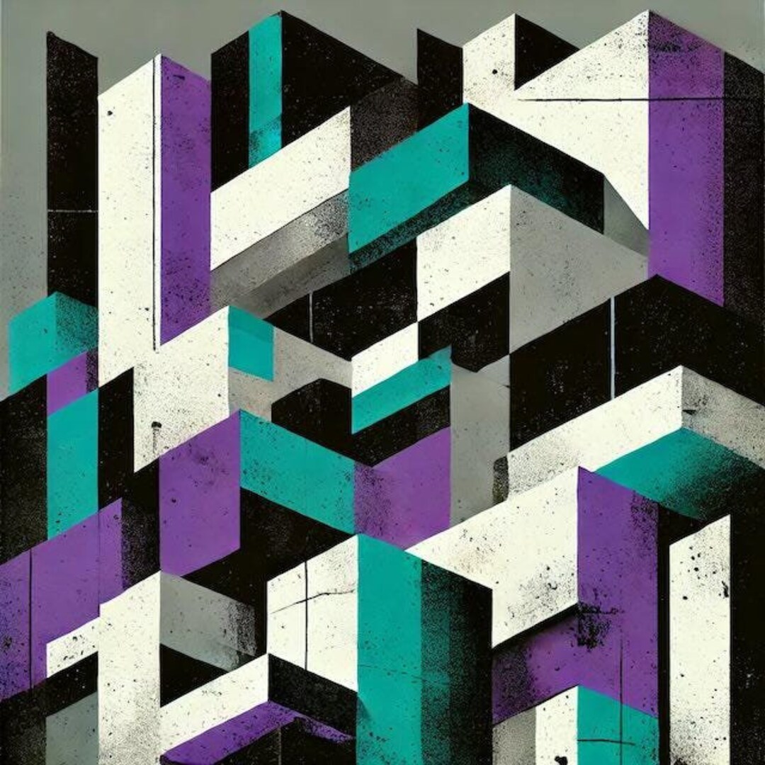 PNG Image File: Brutalist Blocks Brutalist Art Digital Download AI Art ...