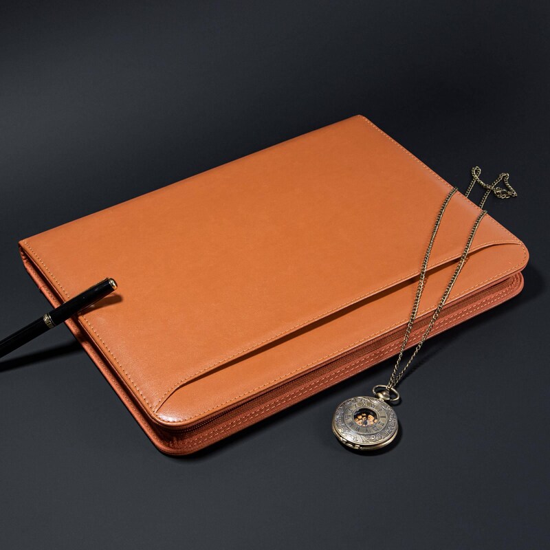 Leather Portfolio With Zipper - Etsy