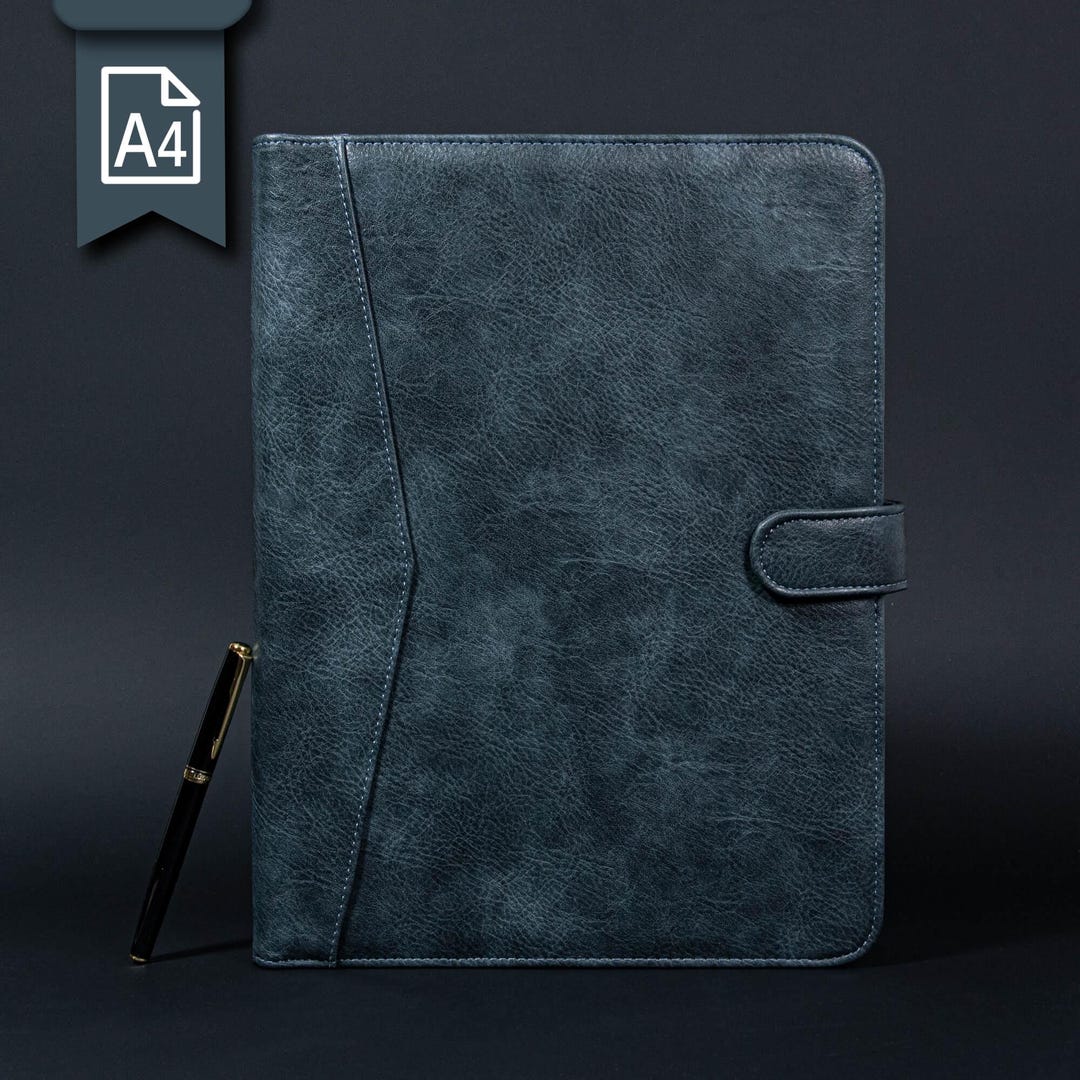 3-ring Binder Vintage Blue Leather Journal,personalized A4 Leather ...